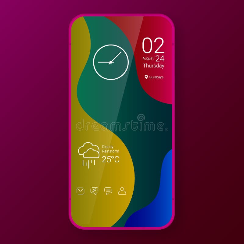 Home Screen Ui Design Custom Modifications Multicolor Wave Stock Vector ...