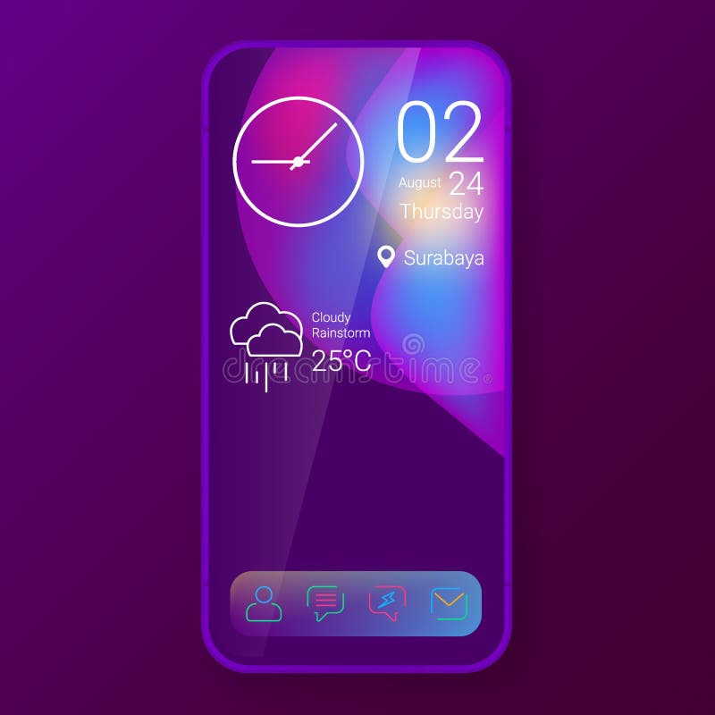 Home Screen Ui Design Custom Modifications Wave Stock Vector ...