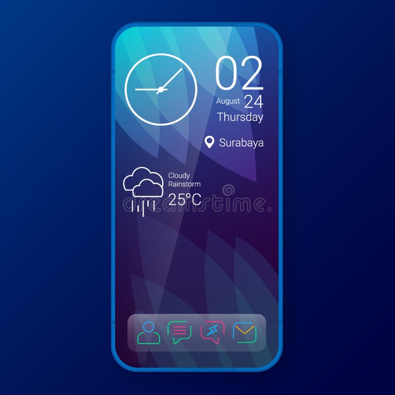 Home Screen Ui Design Custom Modifications Wave Stock Vector ...