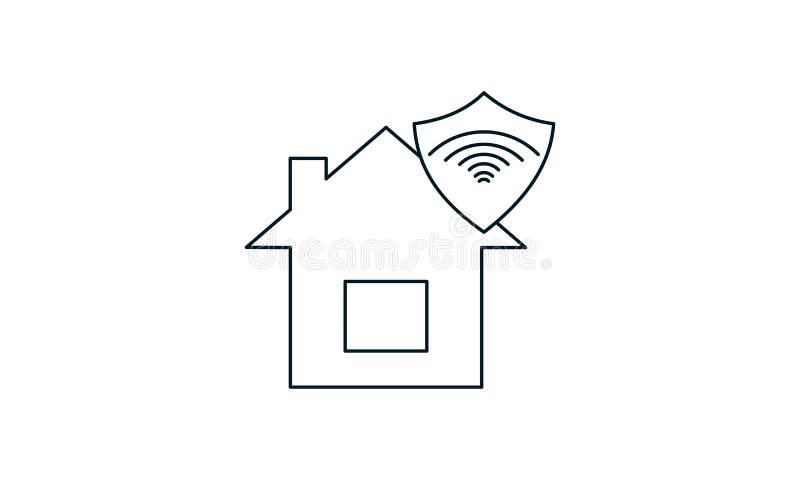 Home Secure Icon Flat Style Vector Illustration ... Home Secure Icon Flat Style Vector Illustration ...