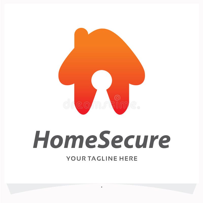 Home Secure Logo Design Template Stock Vector - Illustration of roof ...