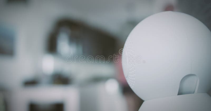 Home Security Camera Follows a Person in the Living Room Stock Video ...