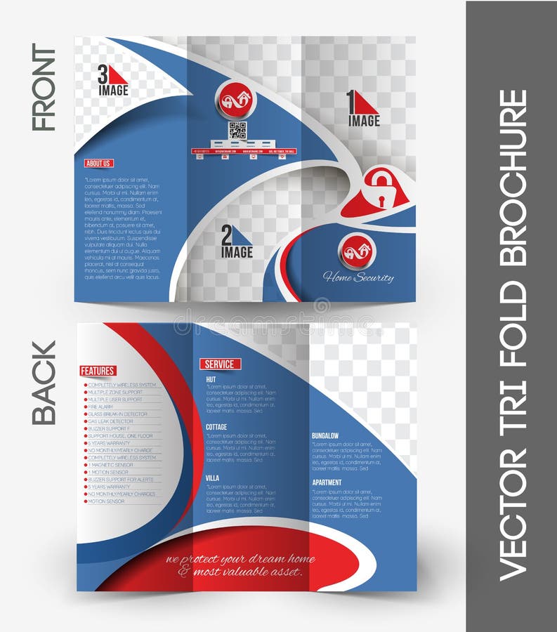 Home Security Center Tri-Fold Brochure Stock Illustration ...