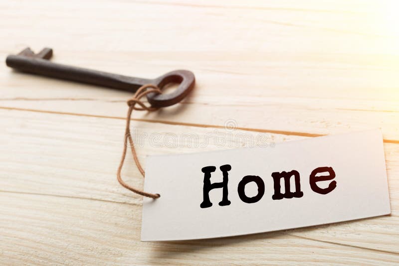 Home Security Concept - Old Key with Tag Stock Image - Image of ...