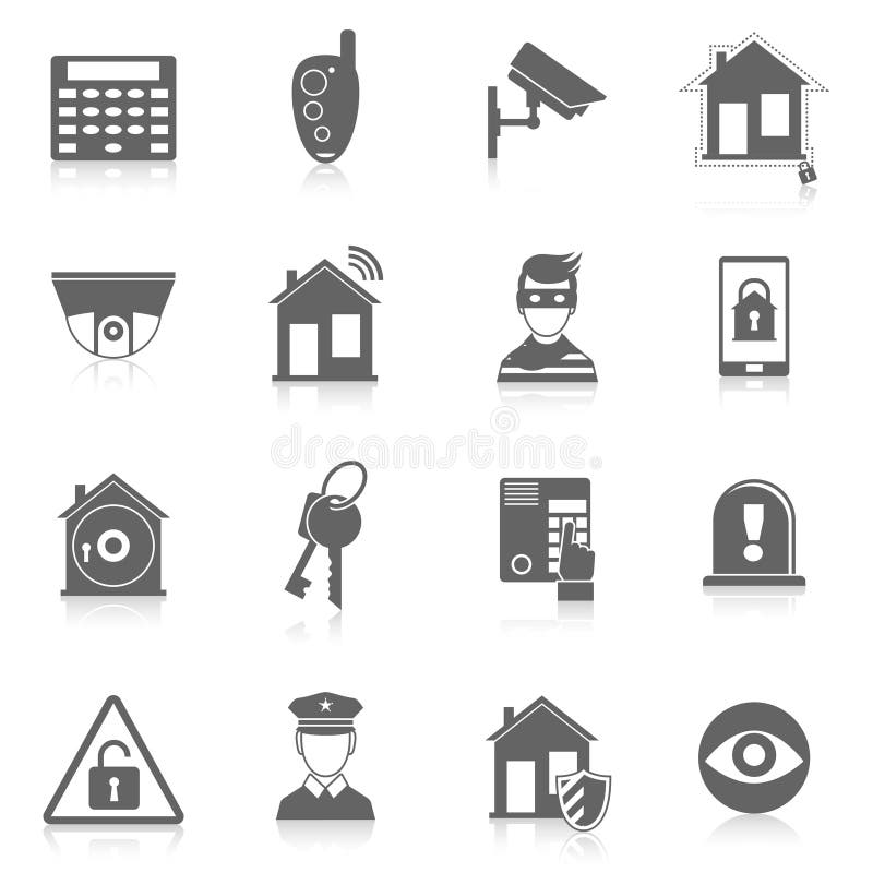 Home Security Isometric Icons Stock Vector - Illustration of alarm, police: 47198102