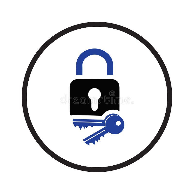 Home Security Lock and Key Icon Stock Vector - Illustration of lock ...