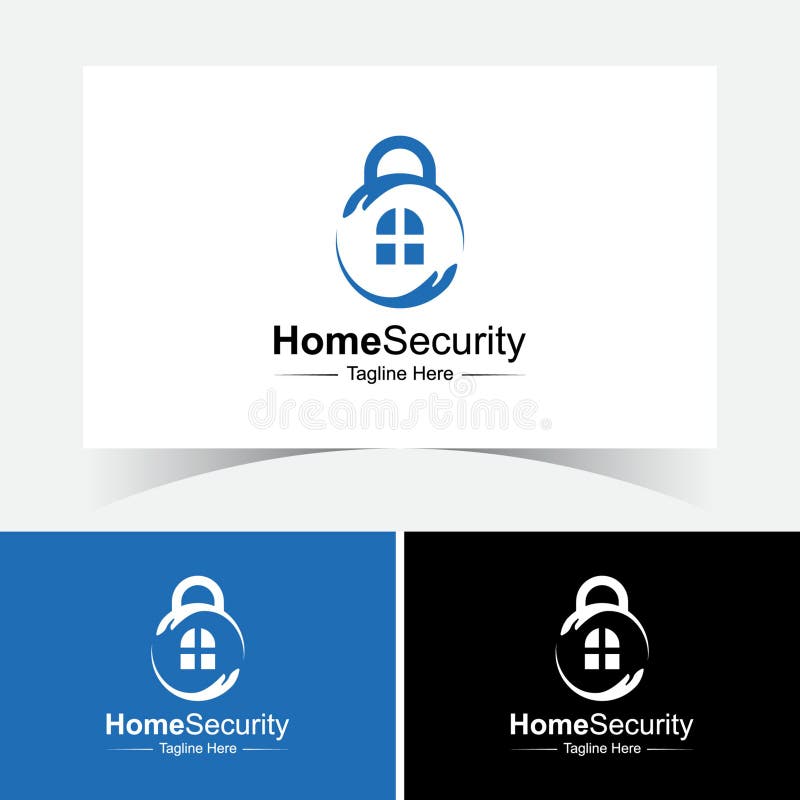 Home Security Logo Design Template with Hand. Stock Vector ...