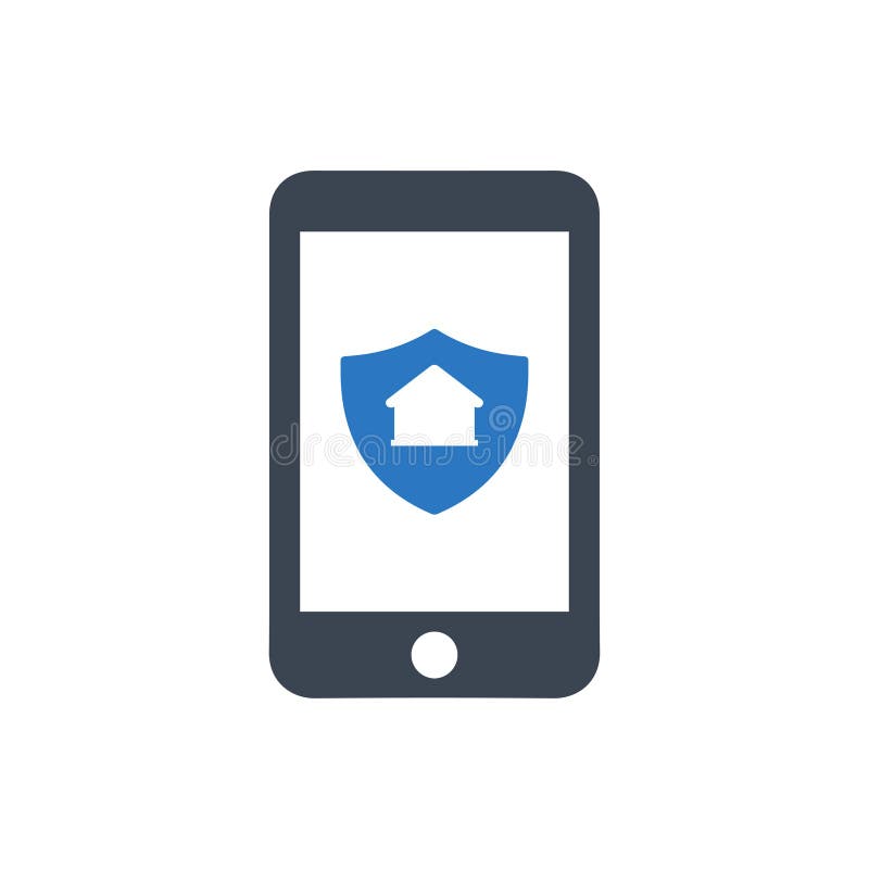 Home Security Mobile App Icon Stock Vector - Illustration of home ...