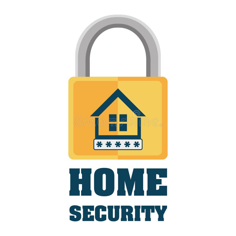 Home Security Padlock Privacy Protection Stock Illustration ...