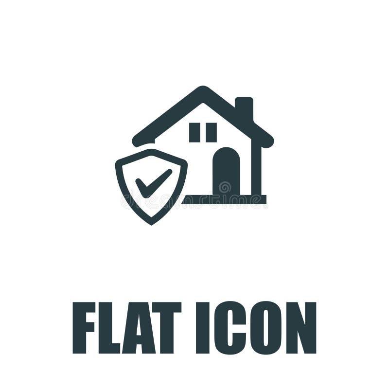 Home Security and Shield Vector Illustration Pictogram Stock ...