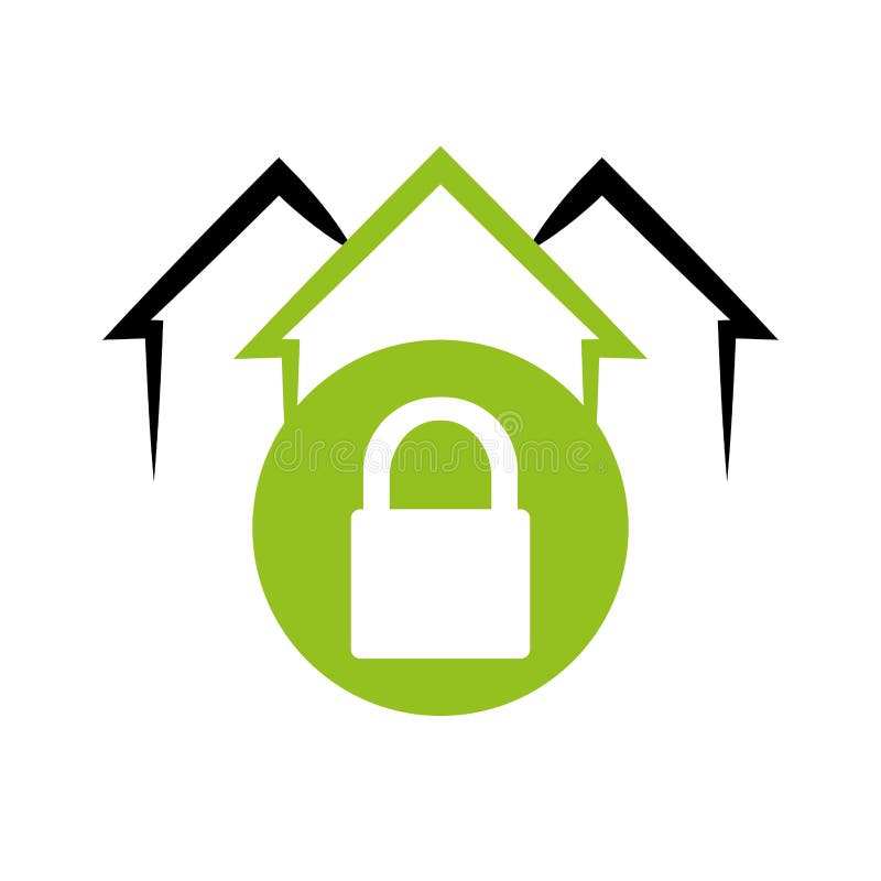 Home Security System Emblem Lock Stock Illustration - Illustration of ...