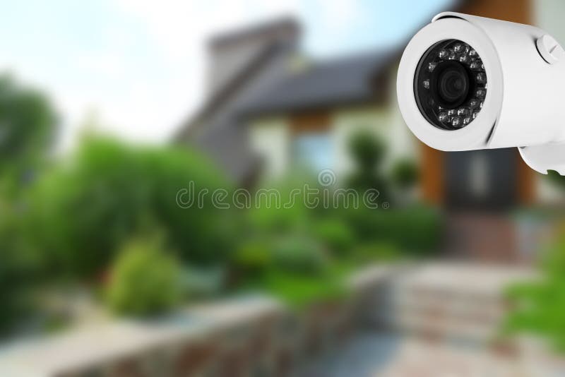 Home Security. House Under CCTV Camera Surveillance Stock Image - Image ...