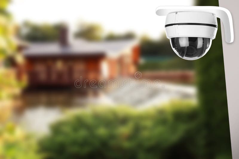 Home Security. House Under CCTV Camera Surveillance Stock Photo - Image ...