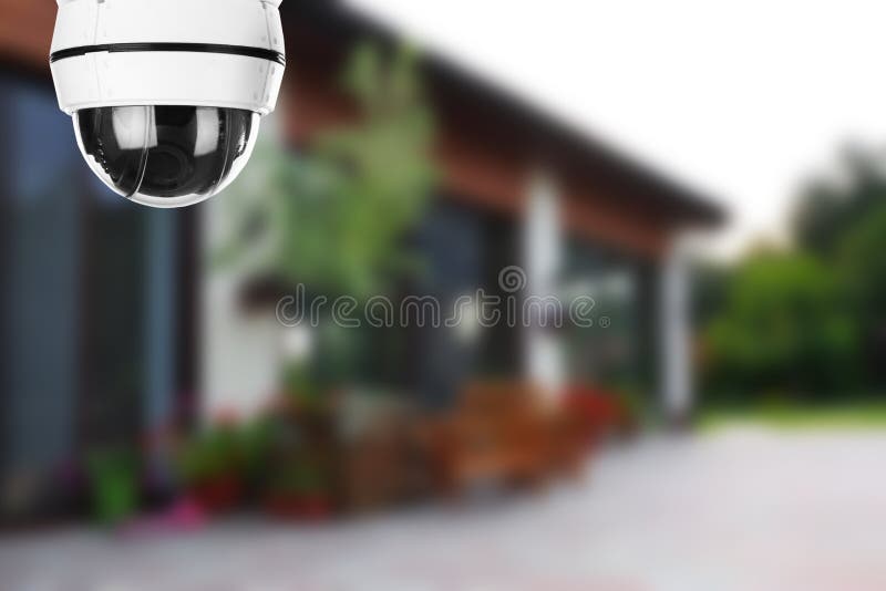 Home Security. House Under CCTV Camera Surveillance Stock Photo - Image ...