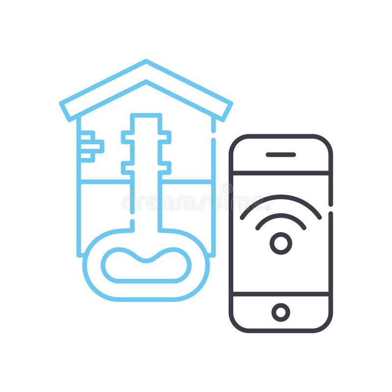 Home Security System Line Icon, Outline Symbol, Vector Illustration ...