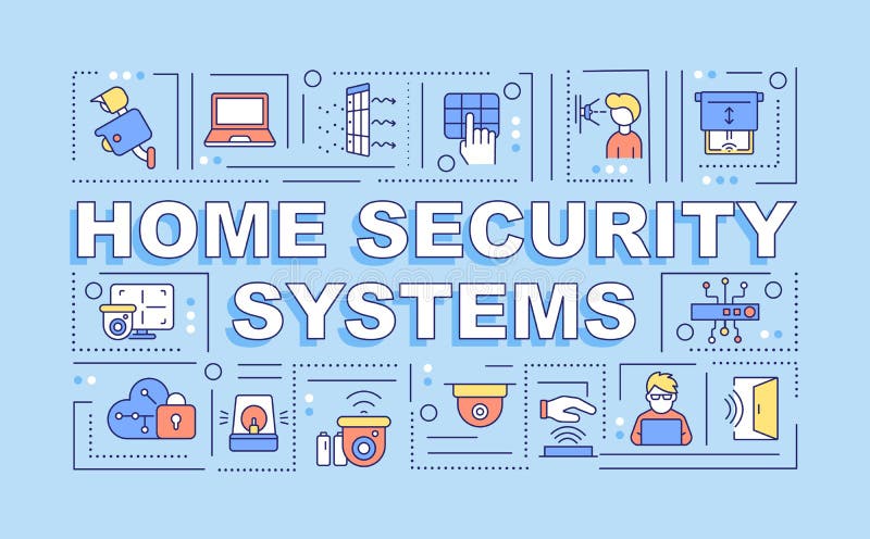 Home Security Systems Word Concepts Banner Stock Vector - Illustration ...