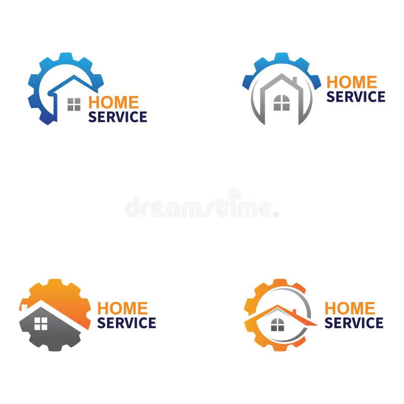 Home Service Logo Design Vector Illustration Home Gear Logo Template ...