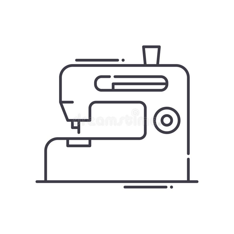 Sewing Machine Symbol Icon, Black Vector Sign with Editable Strokes ...