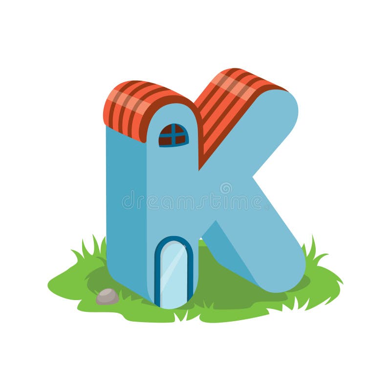 Home in the Shape of Alphabet K. Vector Illustration Decorative Design ...