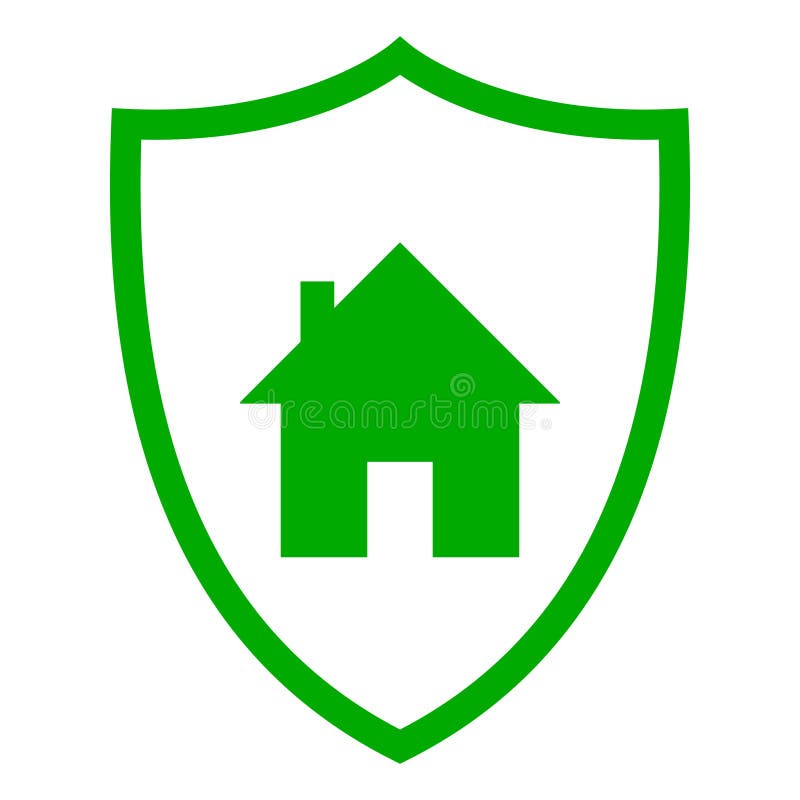 Home Shield of Protection. Security Concept Stock Illustration ...