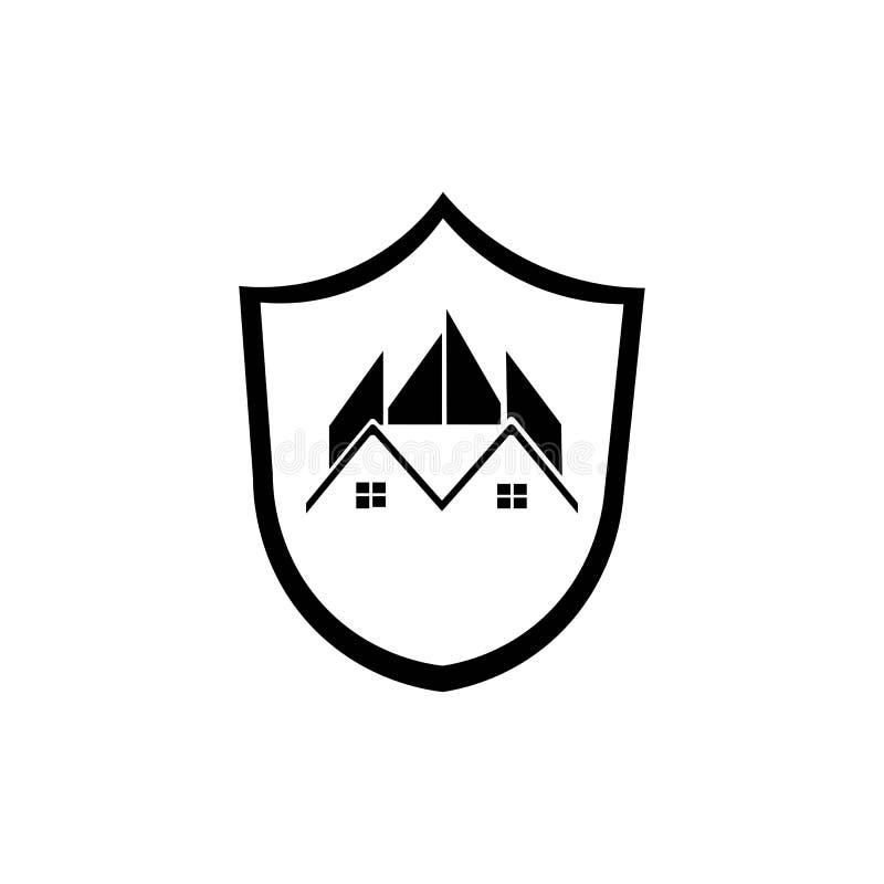 Home Shield Illustration Icon Logo Vector Stock Vector - Illustration ...