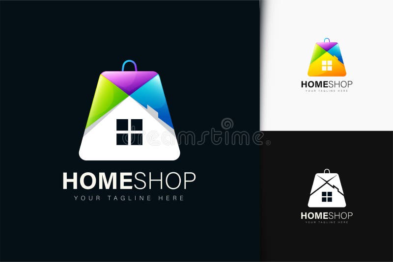 Home Shop Logo Design with Gradient Stock Vector - Illustration of sign ...