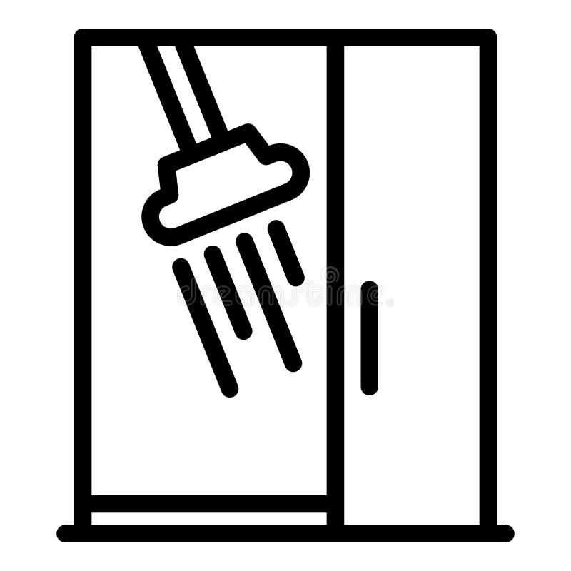 Home Shower Stall Icon, Outline Style Stock Vector - Illustration of ...