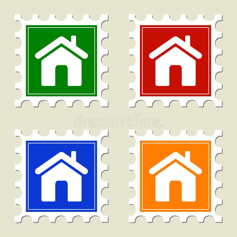 Home Sign Stamps stock vector. Illustration of symbol - 7534323