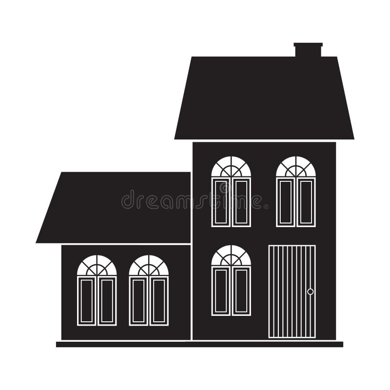 Home Silhouette. Vector Illustration Decorative Design Stock Vector ...