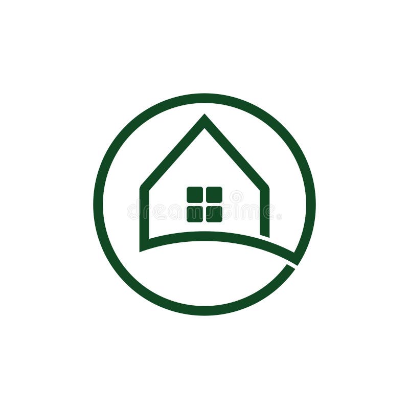 Home Simple Line Circle Logo Vector Stock Vector - Illustration of ...