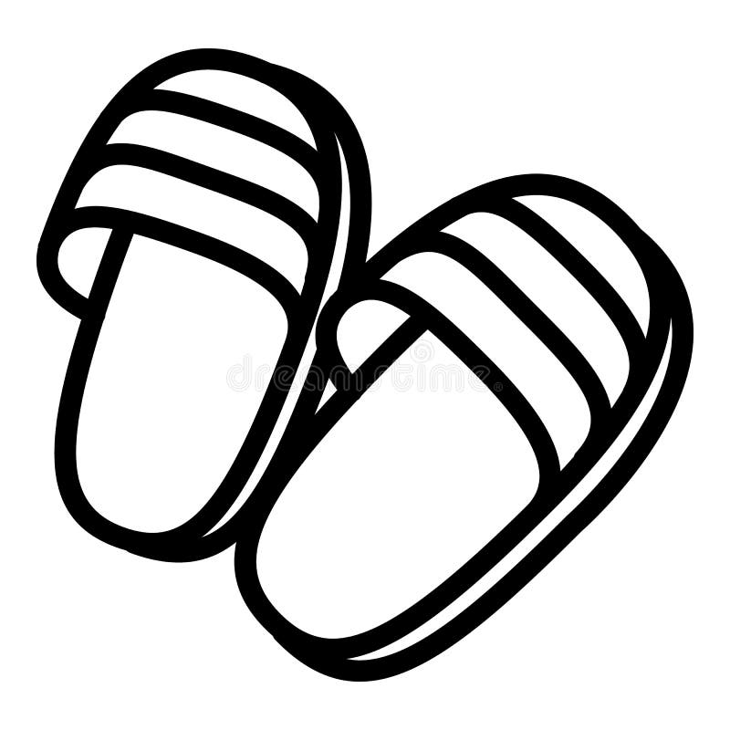 Home Slippers Icon, Outline Style Stock Vector - Illustration of ...