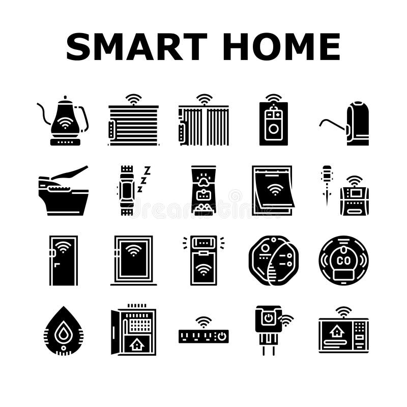 Home Smart Technology Control Icons Set Vector Stock Vector Illustration Of Room Technology