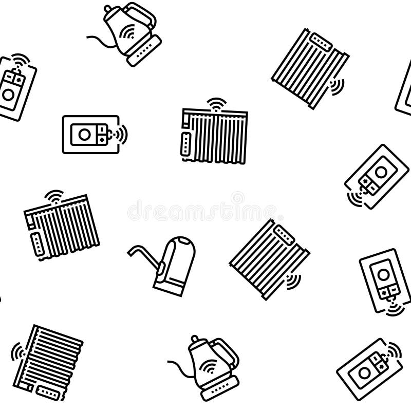 Home Smart Technology Control Vector Seamless Pattern Stock Vector ...
