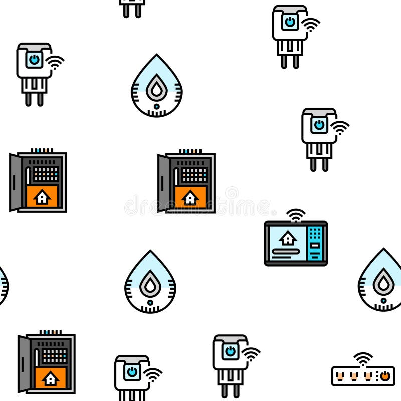 Home Smart Technology Control Vector Seamless Pattern Stock Vector ...