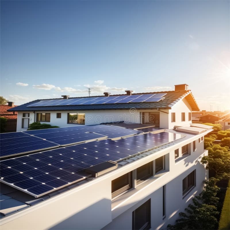 Solar cell house diagram stock illustration. Illustration of technology ...