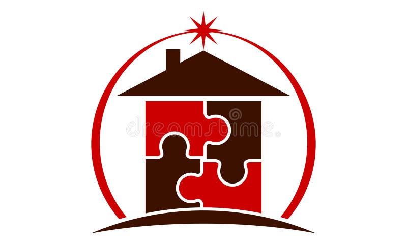 Jigsaw Home Logo Design Template Stock Vector - Illustration of living ...