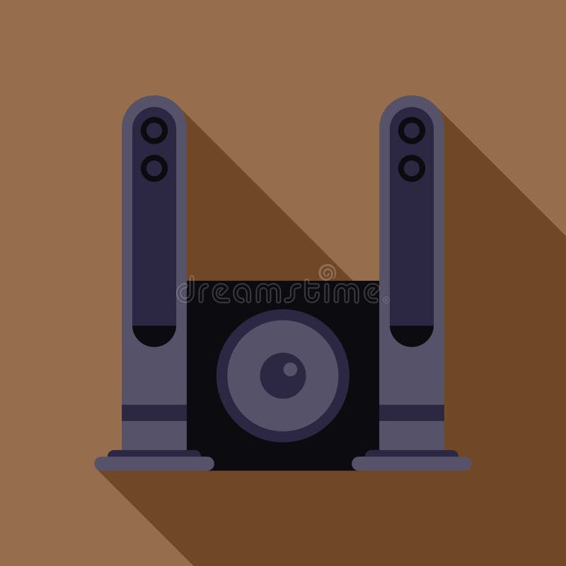 Home Sound System Playing Music with Long Shadow Stock Vector ...