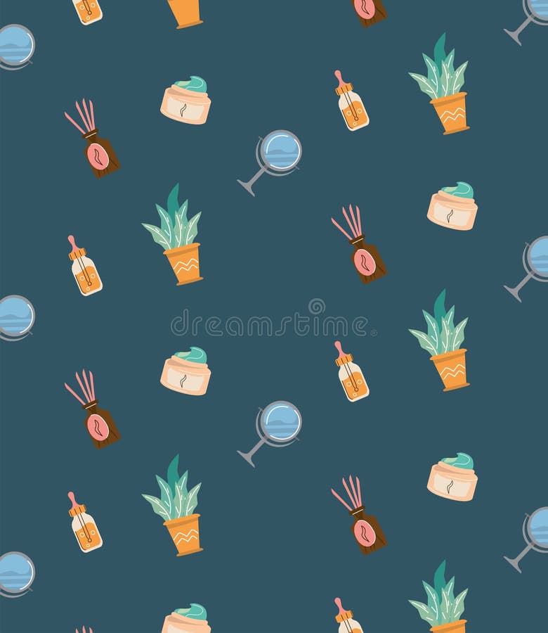 Home spa pattern stock vector. Illustration of mirror - 228745508
