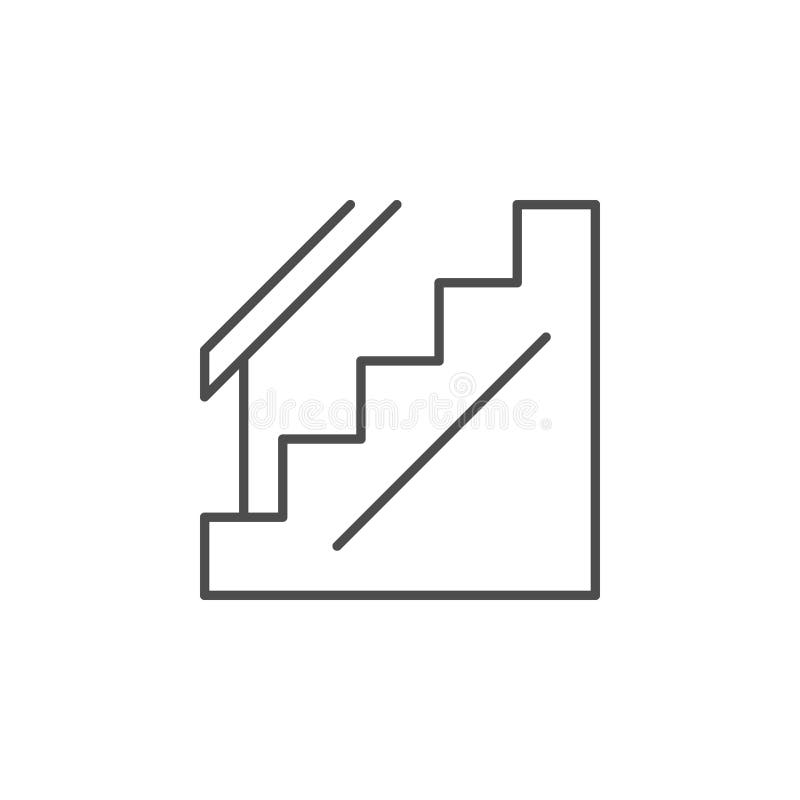Home Stairs Line Outline Icon Stock Vector - Illustration of climbing ...