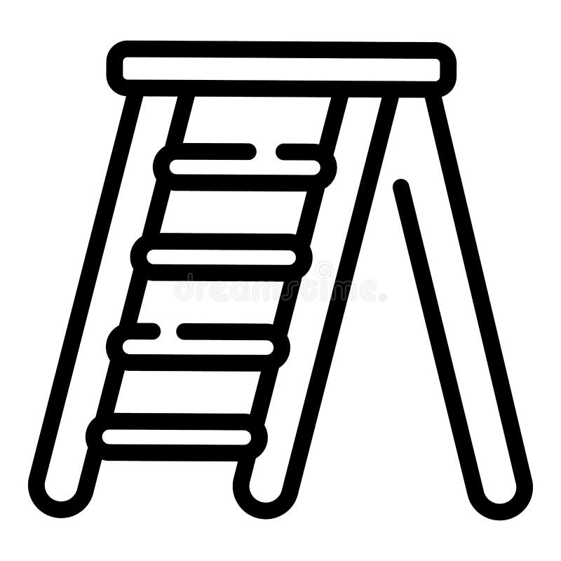 Step Ladder Icon Outline Vector. Metal Up Stock Vector - Illustration ...