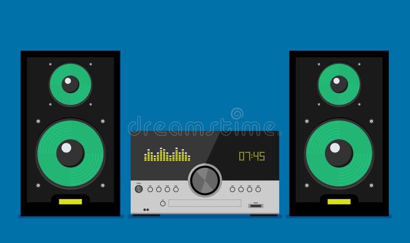 Home Stereo Flat Vector Music Systems Stock Vector - Illustration of ...