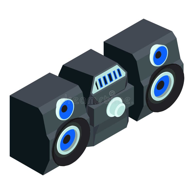 Home Stereo System Icon, Isometric Style Stock Vector - Illustration of ...