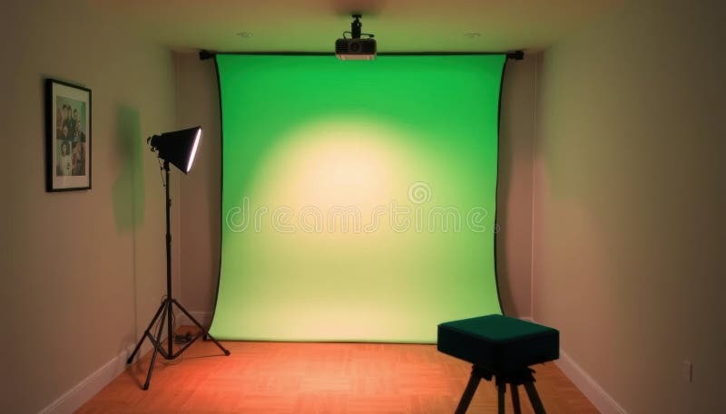Home Studio Green Screen Setup Stock Illustration - Illustration of ...