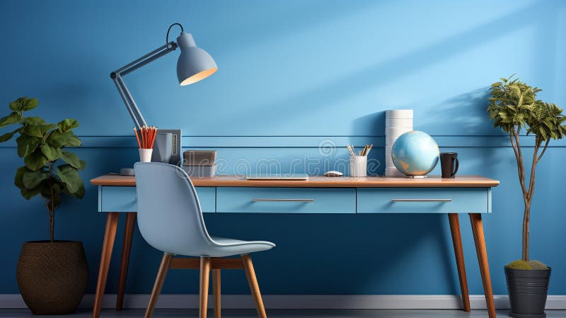 Home Study Desk for Student Ai Generated Banner Background Copy Space ...