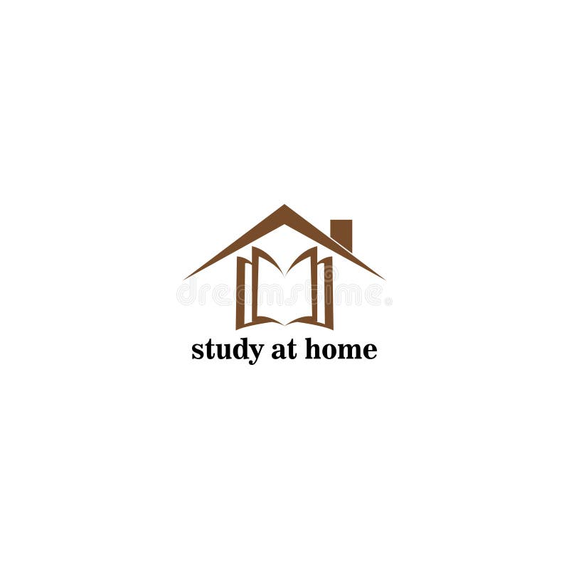 Home Study, Home Illustration Logo, Book. Vector Design Template Stock ...
