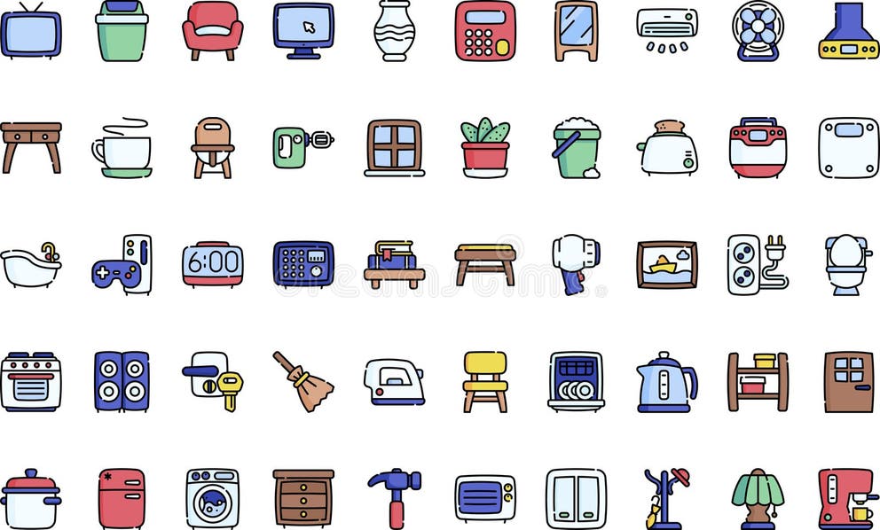 Home Stuff Icons High-Quality Vector Icons Collection with Editable ...