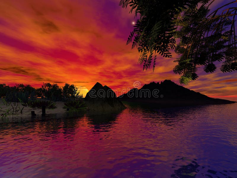 Home for sunset stock illustration. Illustration of embellished - 4505537