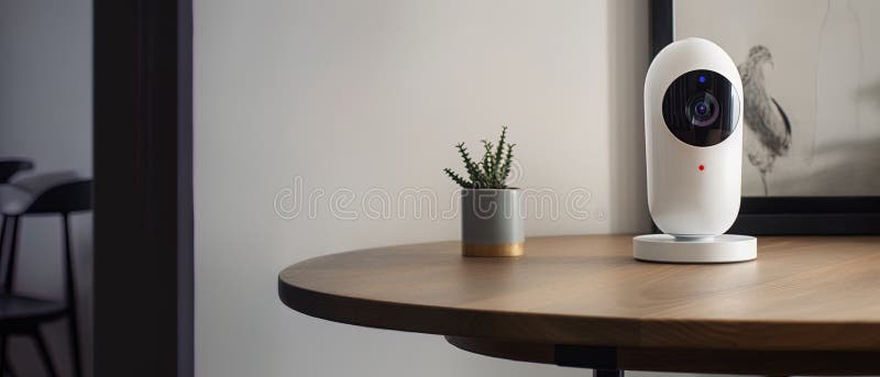 IP Cctv Security Camera for Home on the Table Stock Illustration ...