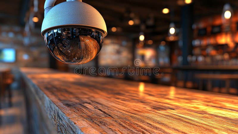 Home Surveillance System Featuring a Modern Security Camera on a White ...