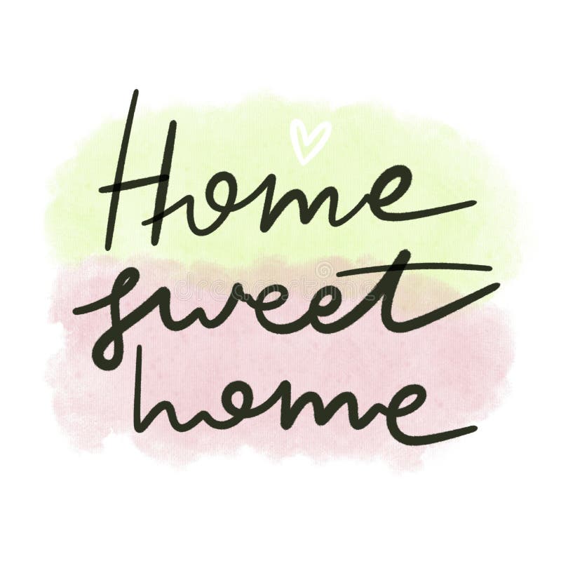 Home Sweet Home. Simple Card with Graphic Inscription and Decorative ...